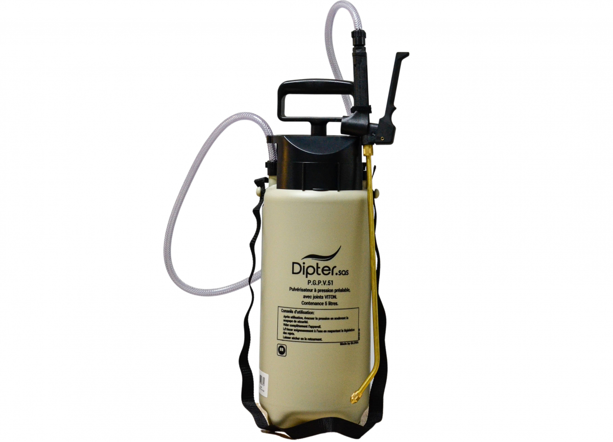 PGPV51 Pulvérisateur plastique de 5 litres à pression à joints viton ...